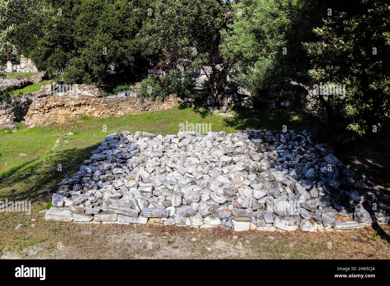 Athens, Greece - November 07, 2021 The Ancient Agora. The main square ...