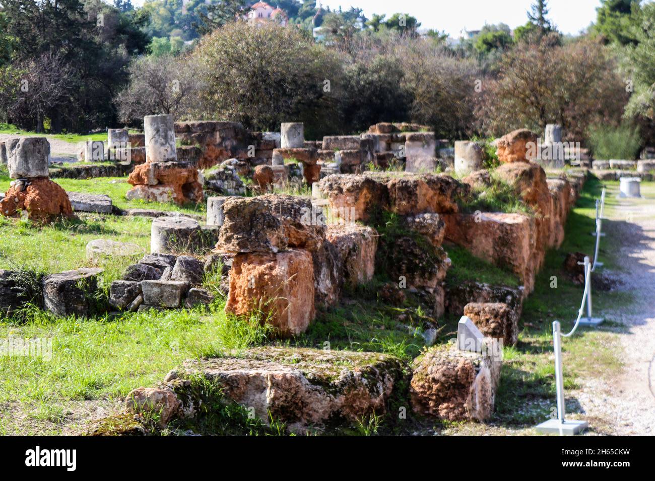 Athens, Greece - November 07, 2021 The Ancient Agora. The main square ...