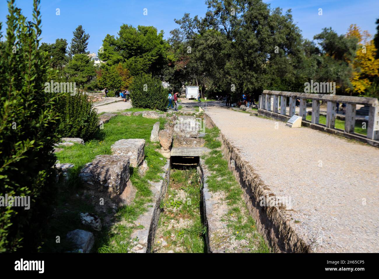 Athens, Greece - November 07, 2021 The Ancient Agora. The main square ...