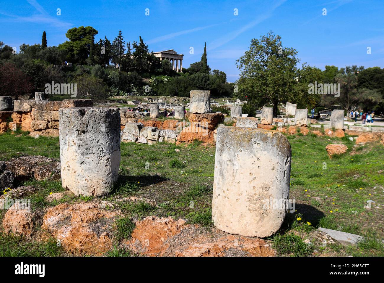 Athens, Greece - November 07, 2021 The Ancient Agora. The main square ...
