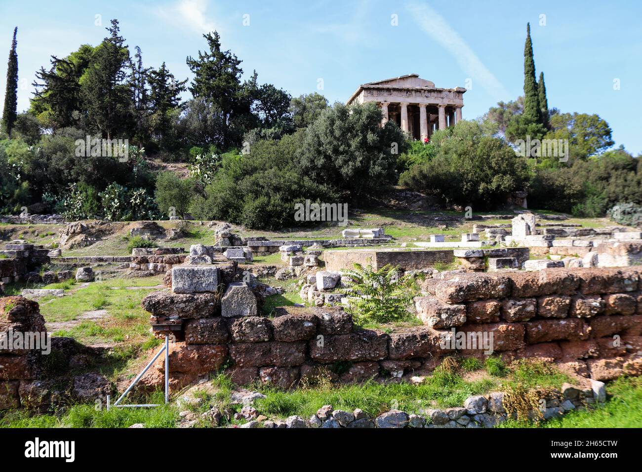 Athens, Greece - November 07, 2021 The Ancient Agora. The main square ...