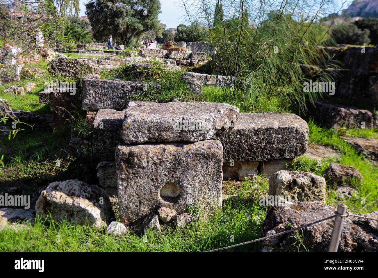 Athens, Greece - November 07, 2021 The Ancient Agora. The main square ...
