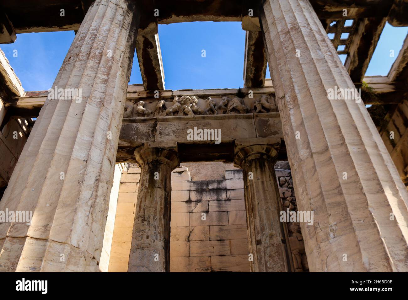 Athens, Greece - November 07, 2021 The Ancient Agora. The main square ...