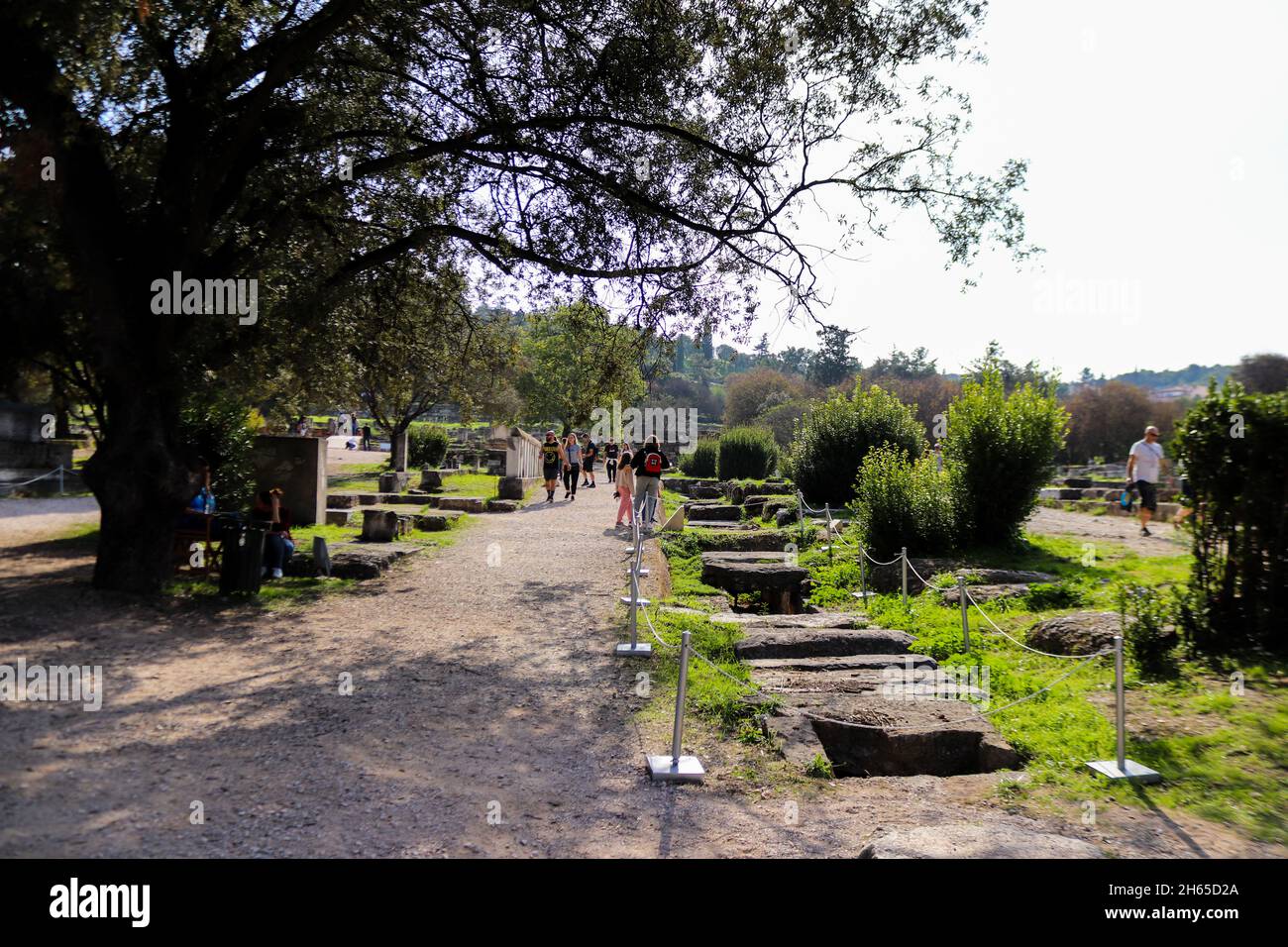 Athens, Greece - November 07, 2021 The Ancient Agora. The main square ...