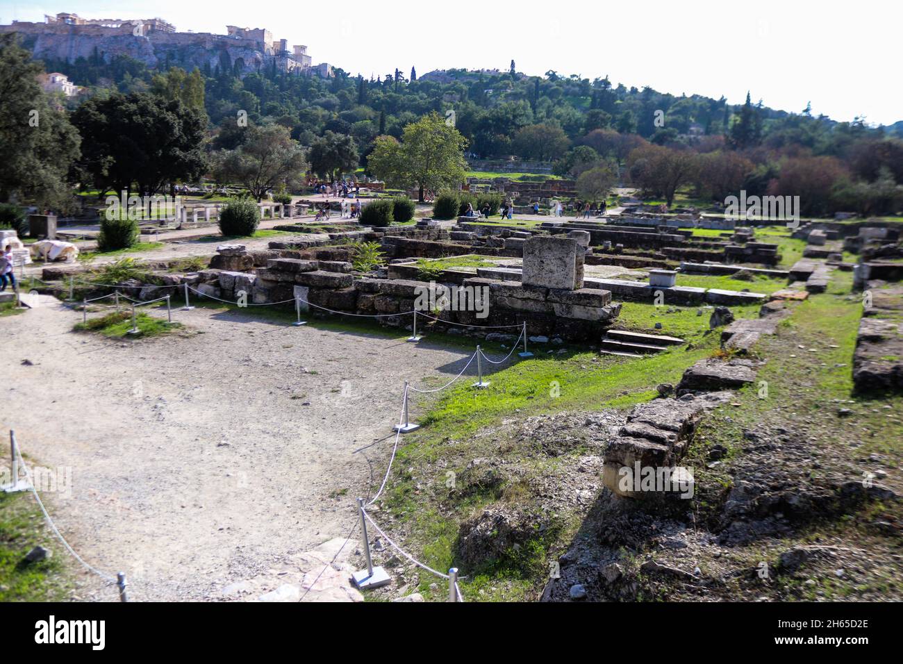 Athens, Greece - November 07, 2021 The Ancient Agora. The main square ...