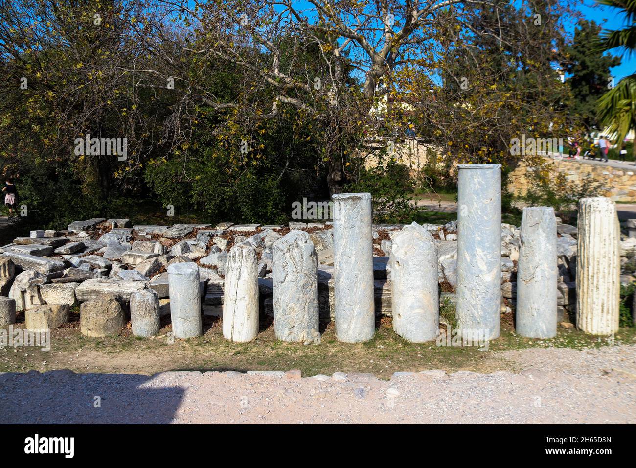 Athens, Greece - November 07, 2021 The Ancient Agora. The main square ...