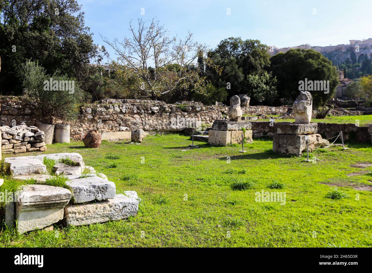 Athens, Greece - November 07, 2021 The Ancient Agora. The main square ...