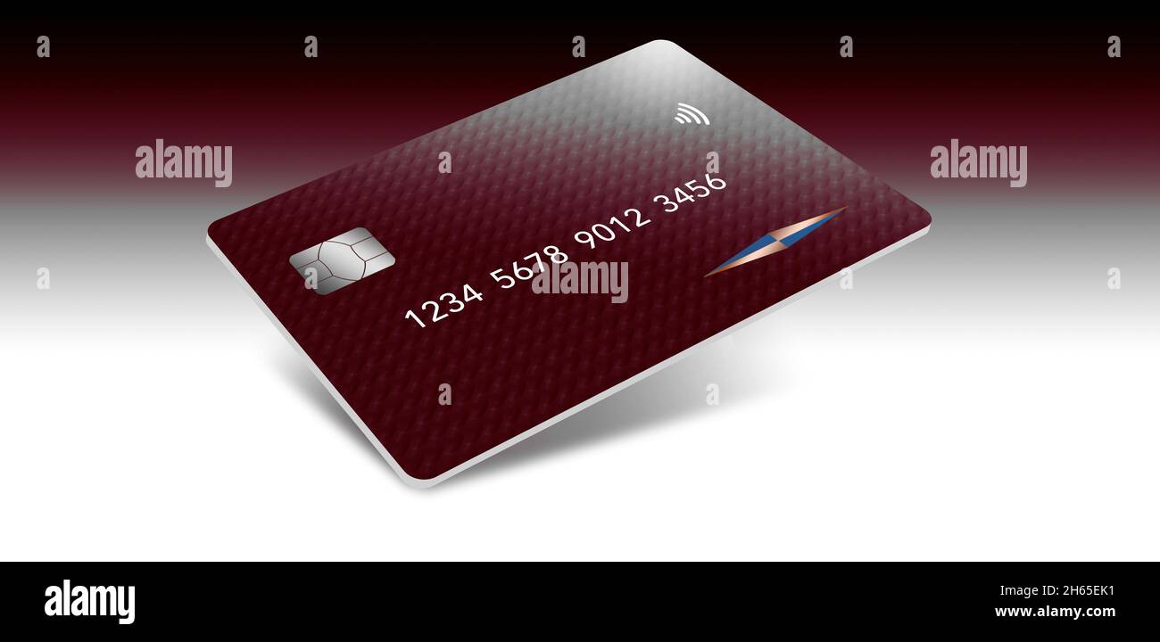 Here is a contemporary generic credit or debit card in a 3-d ...
