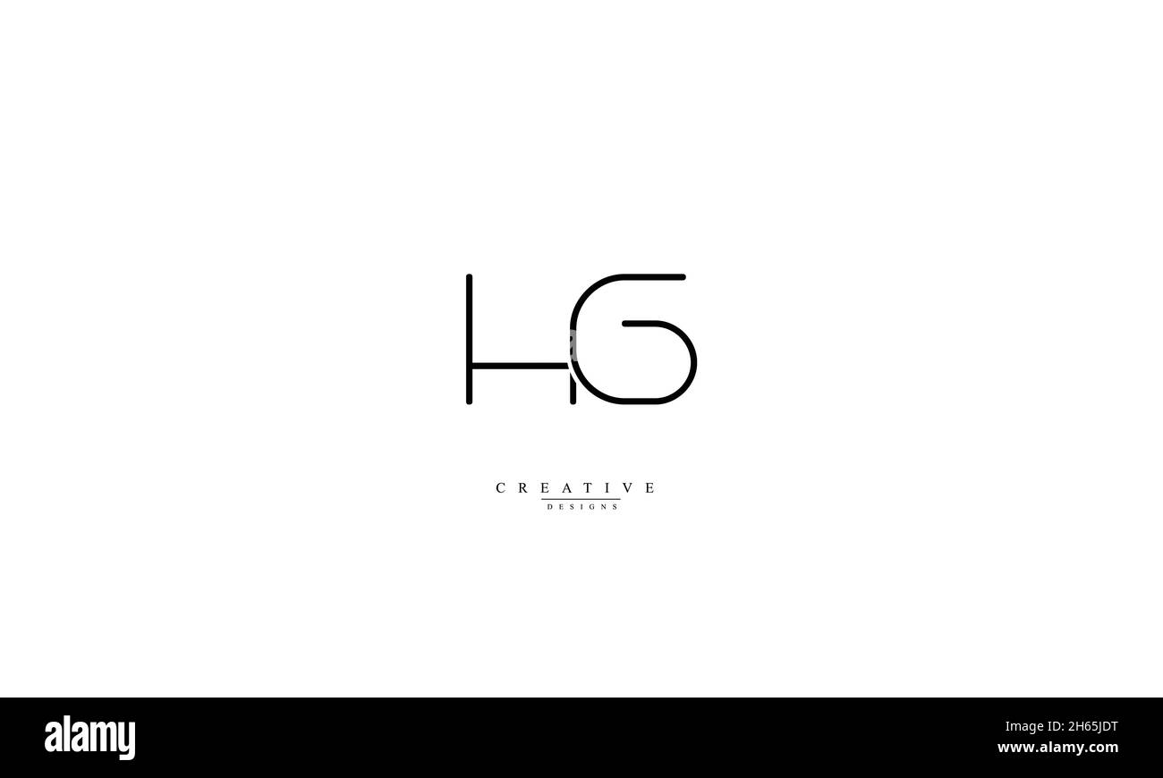 Monogram letters hg Black and White Stock Photos & Images - Alamy