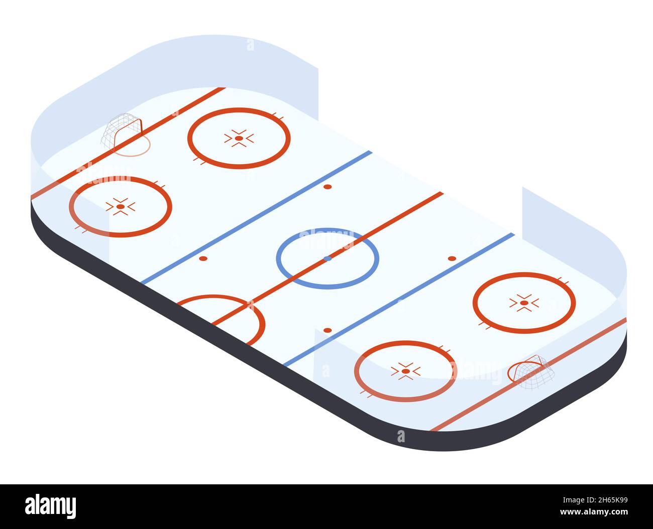 Isometric ice hockey rink, vector illustration isolated on white ...
