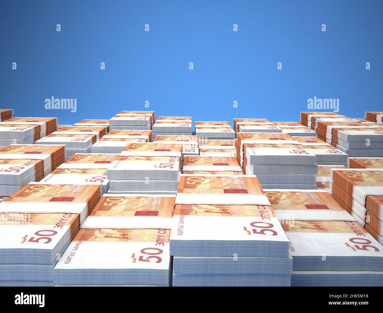 Money of Kyrgyzstan. Som bills. KGS banknotes. 50 Kirghiz. Business ...