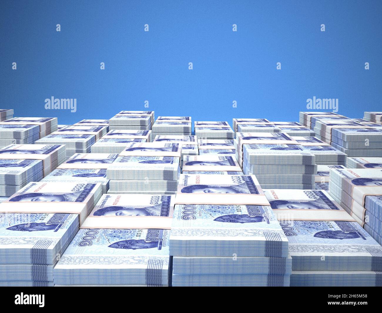 Money of Cambodia. Riels bills. KHR banknotes. 1000 Khmer. Business ...