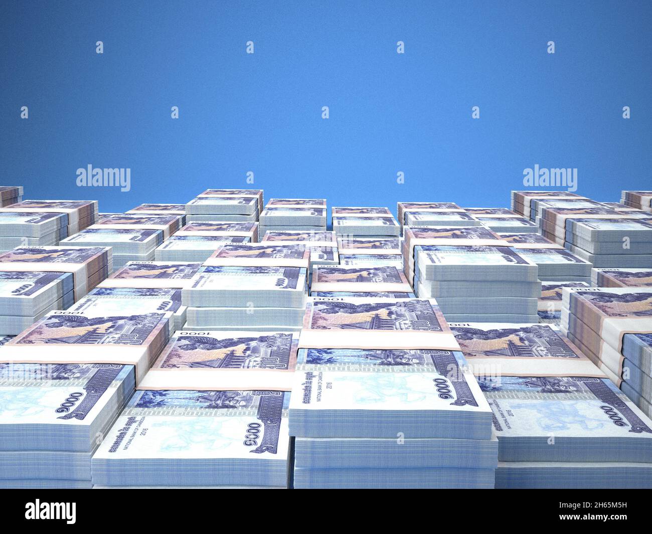 Money of Cambodia. Riels bills. KHR banknotes. 1000 Khmer. Business ...