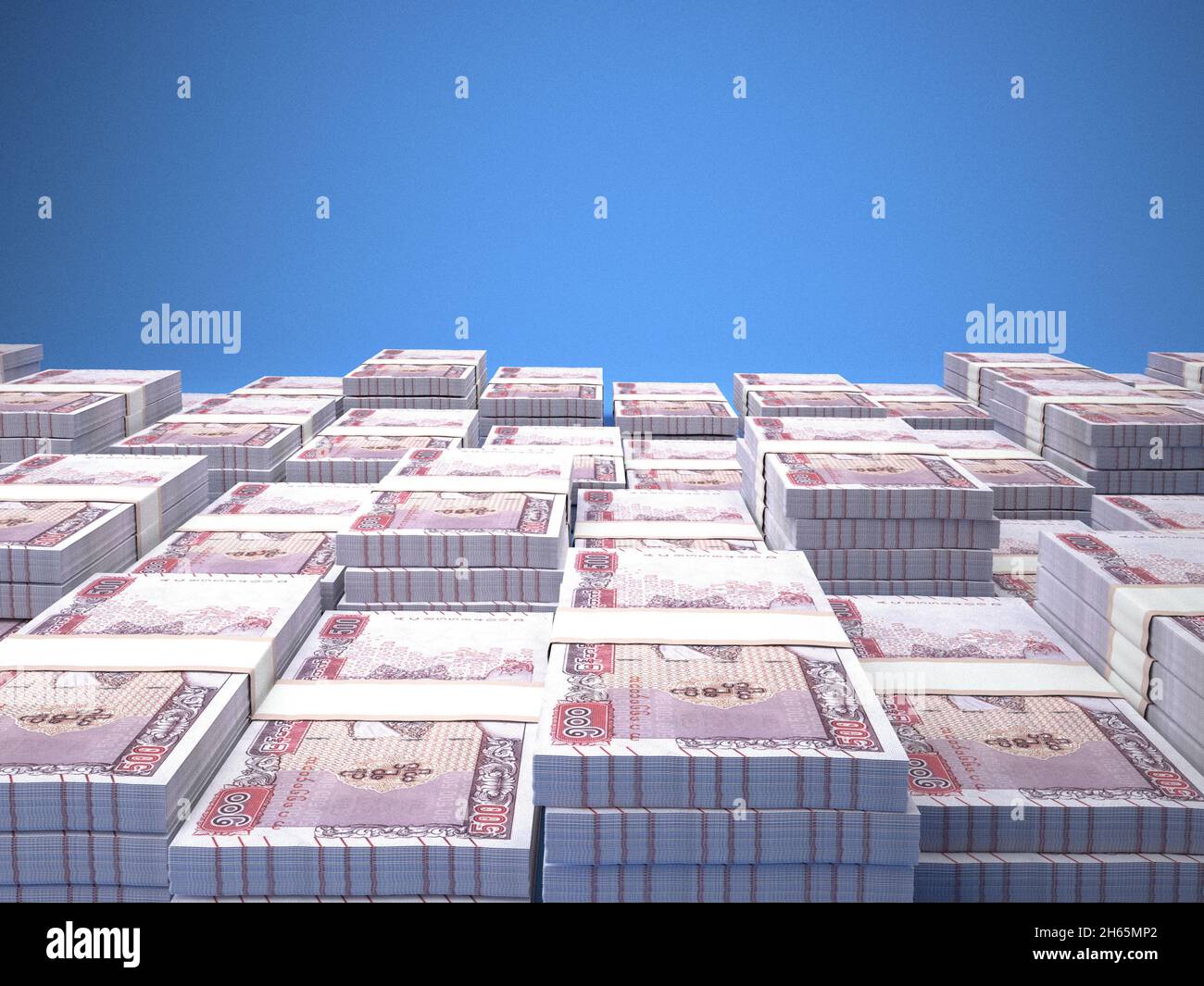 Money of Myanmar. Kyat bills. MMK banknotes. 500 Burmese. Business ...