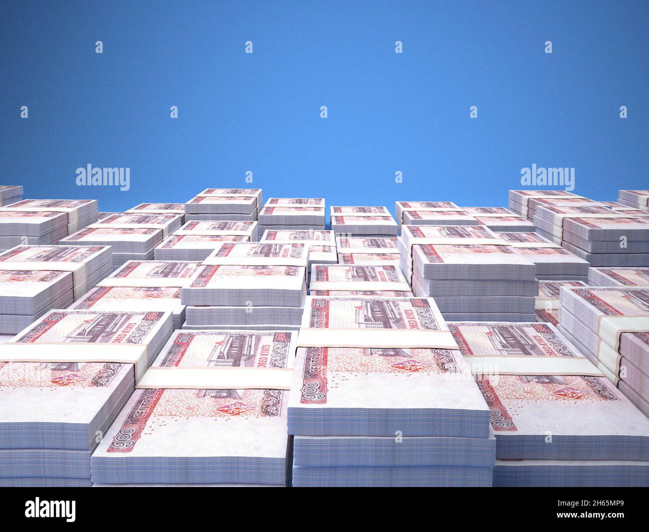 Money of Myanmar. Kyat bills. MMK banknotes. 500 Burmese. Business ...