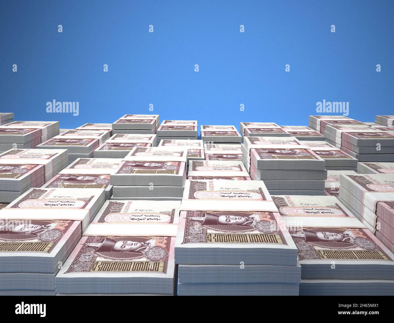 Money of Mongolia. Mongolian tugrik bills. MNT banknotes. 20 togrog ...