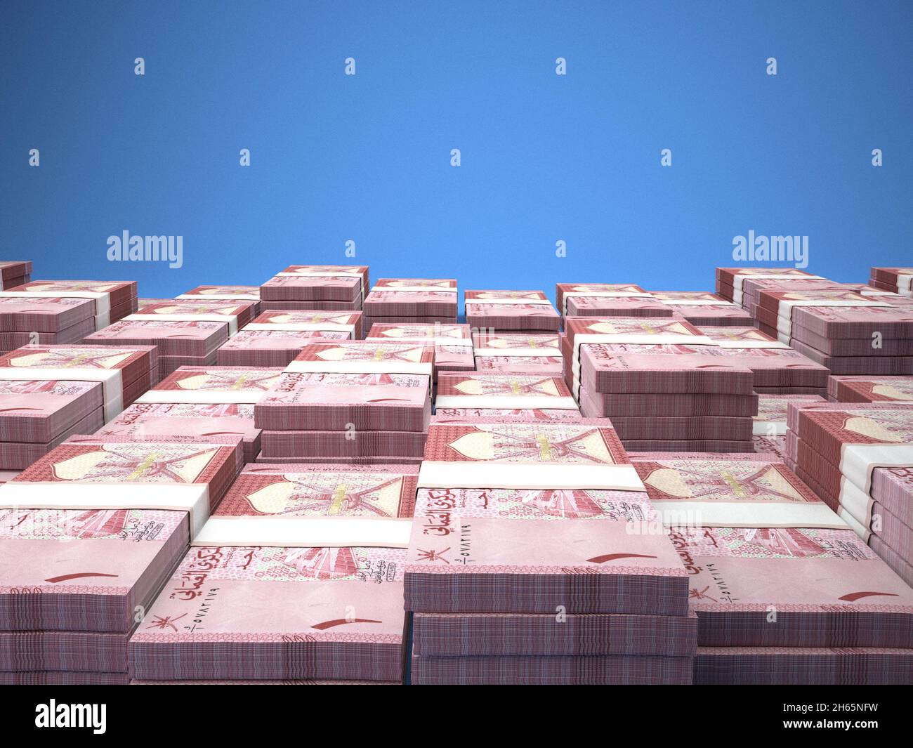 Money of Oman. Rial bills. OMR banknotes. 1 Arabic. Business, finance ...