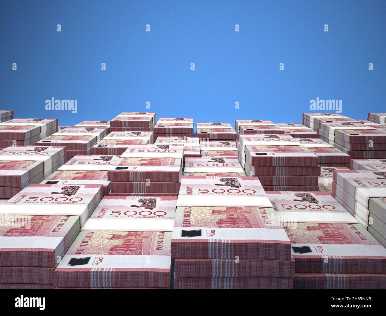 Money of Paraguay. Guarani bills. PYG banknotes. 5000 Spanish. Business ...