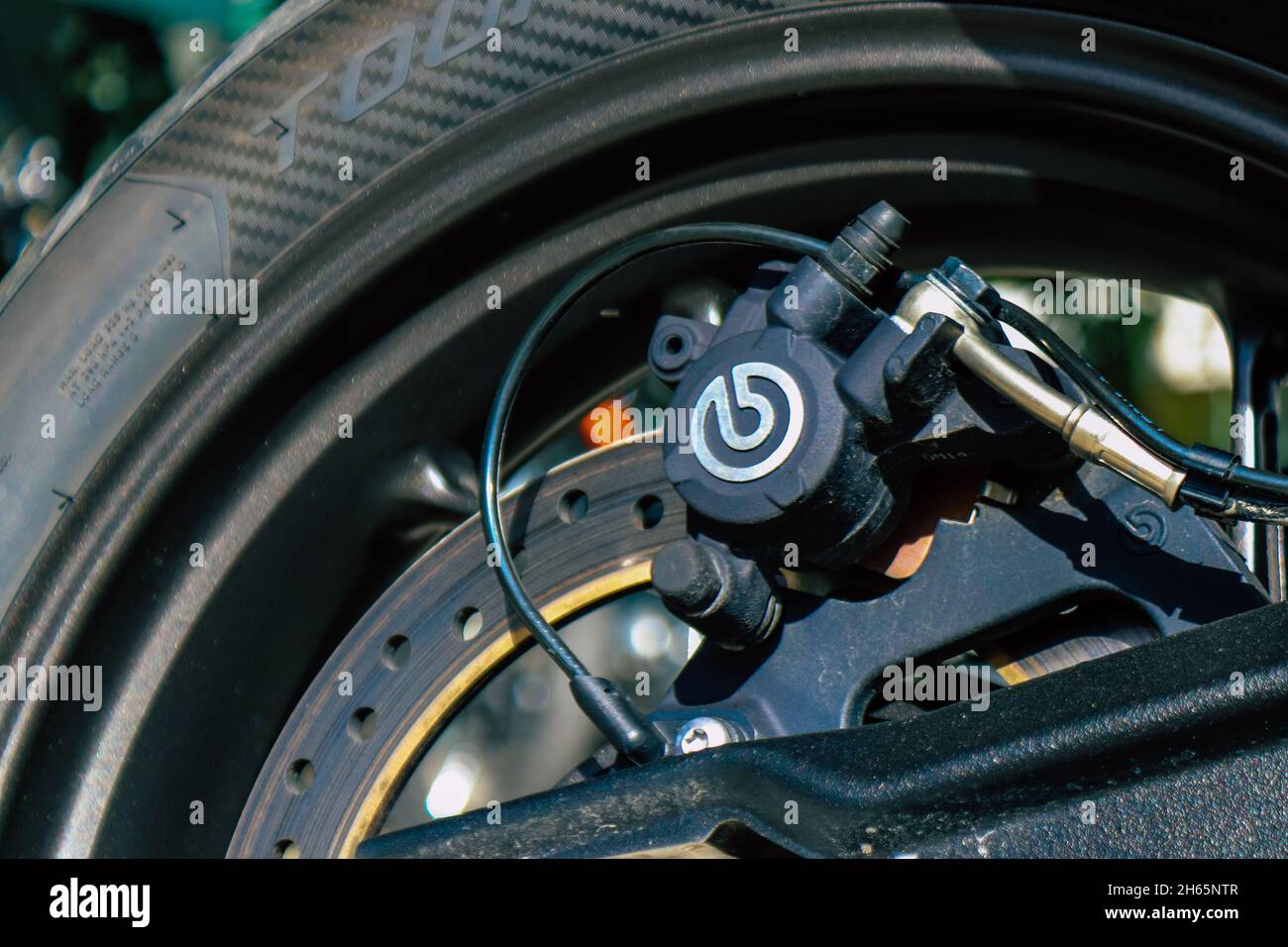 Athens, Greece - November 10, 2021 Triumph motorcycles parked in front ...
