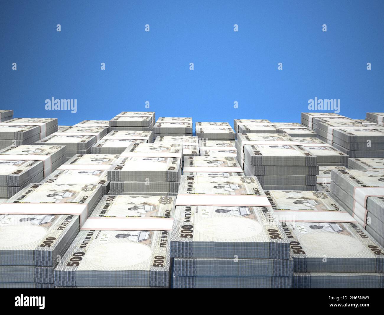 Money of Rwanda. Franc bills. RWF banknotes. 500 Kinya. Business ...