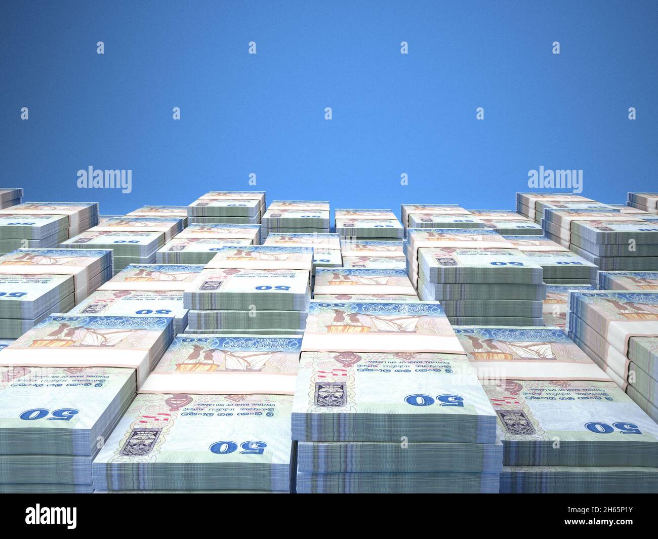 Money of Sri Lanka. Rupee bills. LKR banknotes. 50 Sinhala. Business ...