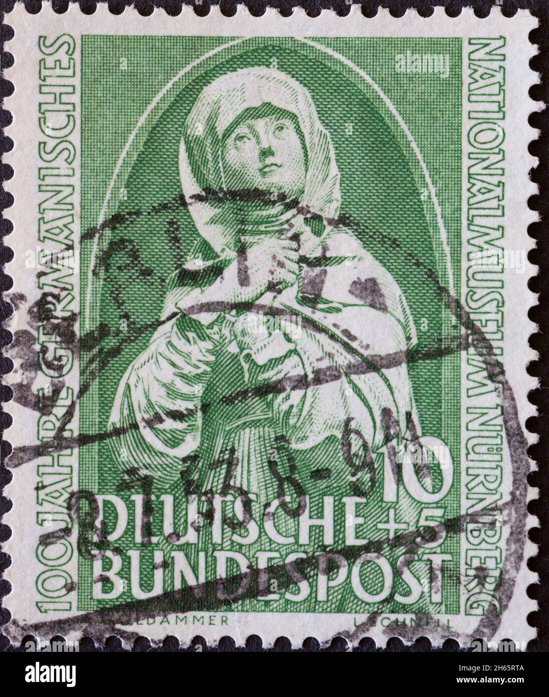 GERMANY - CIRCA 1952: a postage stamp printed in Germany showing an ...