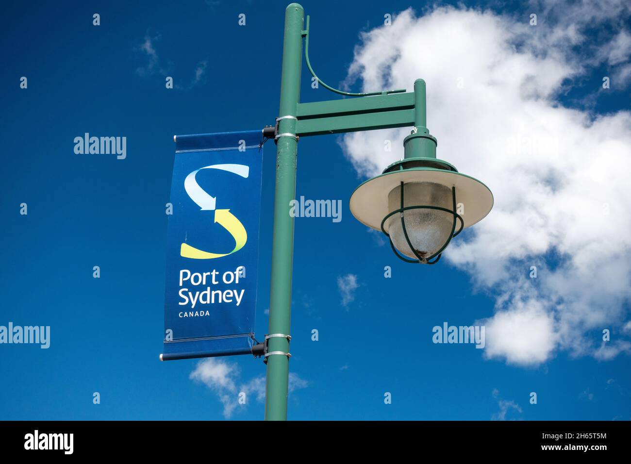 Street Lampost Light With A Flag Banner Of The Port Of Sydney Cape ...