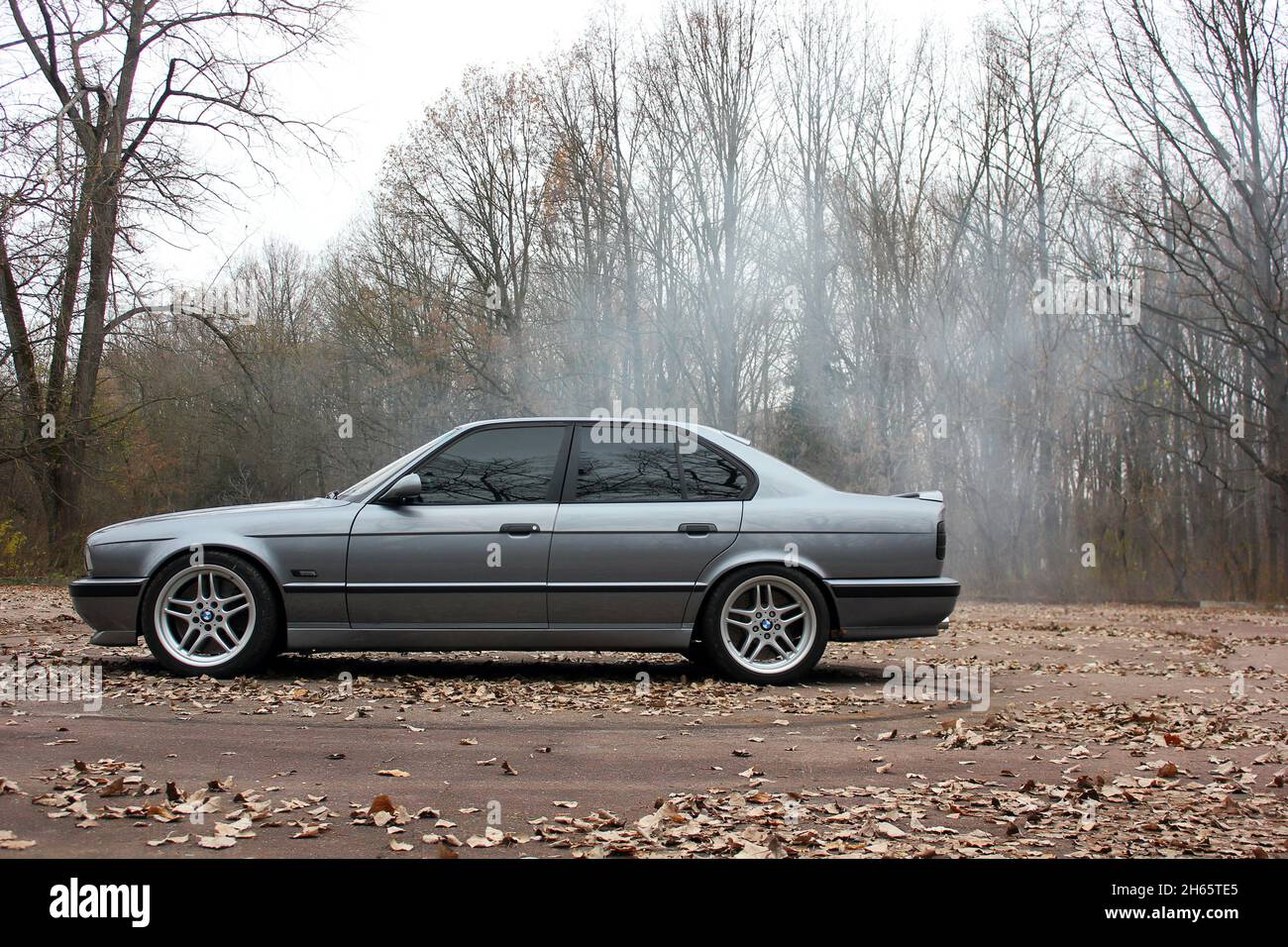 Chernigov, Ukraine - November 8, 2017. BMW M5 (E34). BMW in the autumn ...