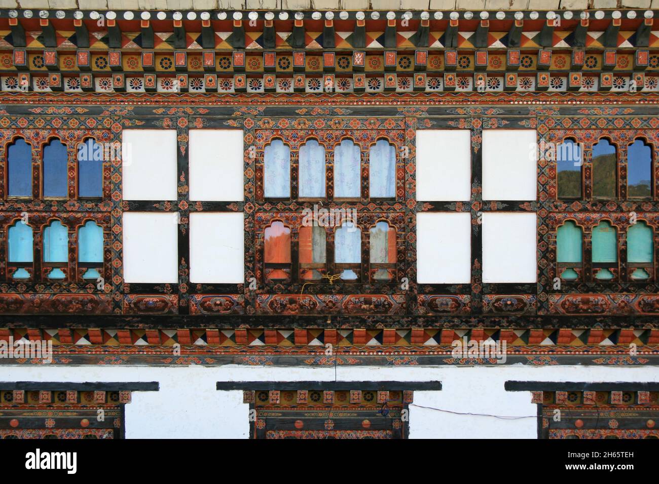 buddhist monastery in gangtey at phobjikha valley (bhutan Stock Photo ...