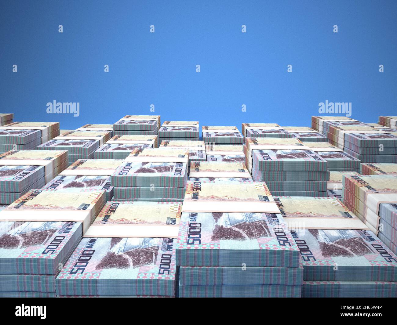 Money of Sierra Leone. Leone bills. SLL banknotes. 5000 Mende. Business ...