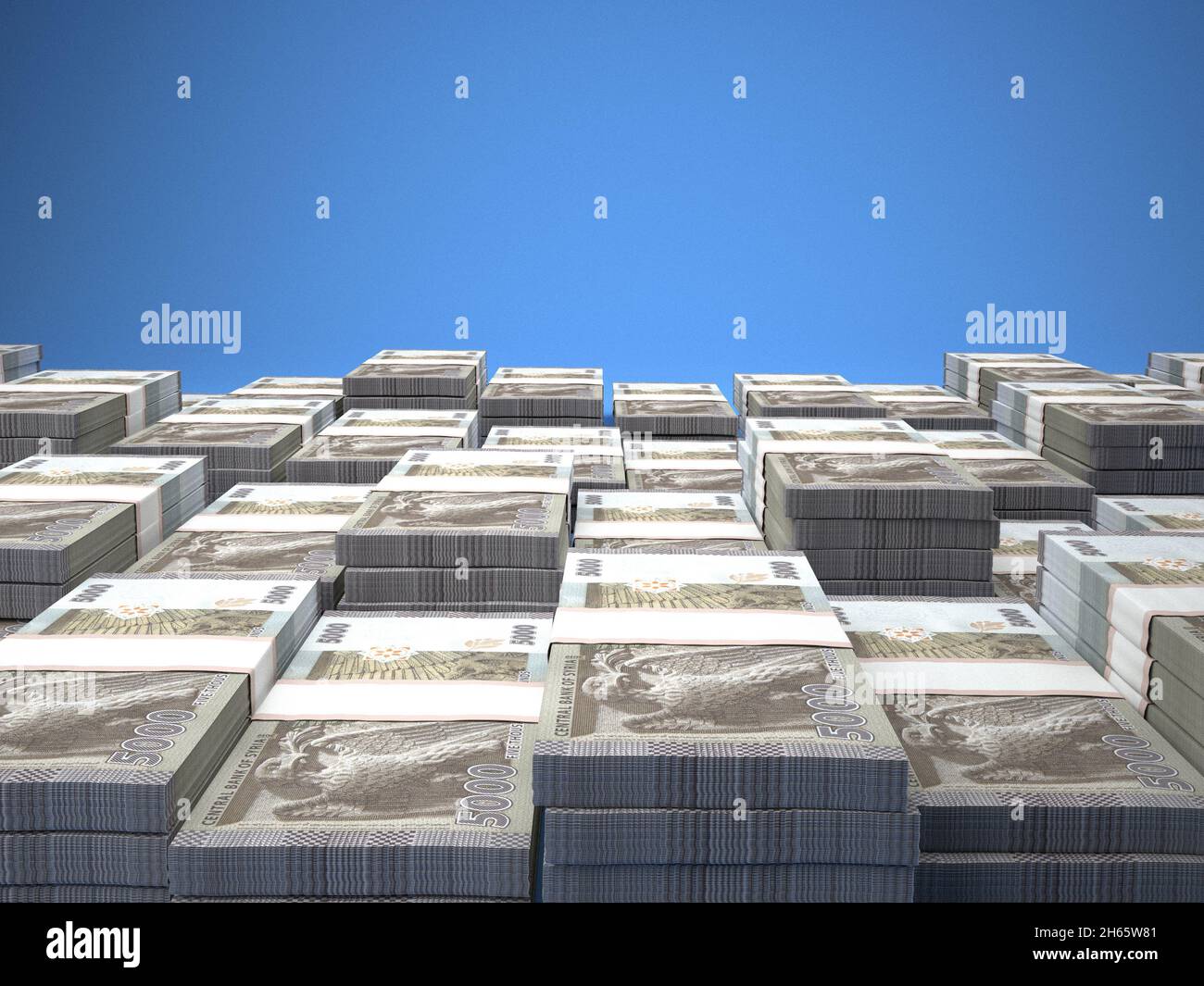 Money of Syria. Pound bills. SYP banknotes. 5000 Arabic. Business ...