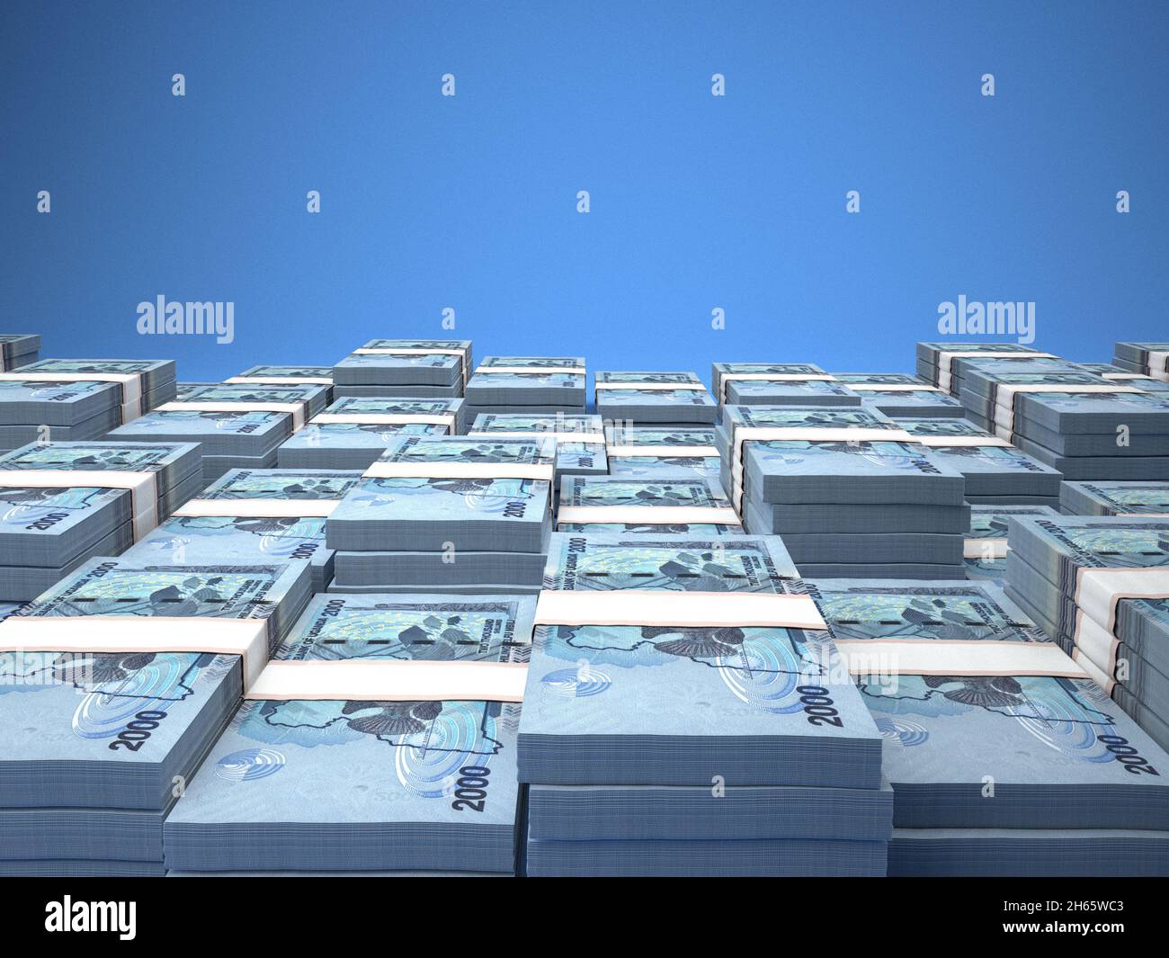 Money of Uganda. Shilling bills. UGX banknotes. 2000 Ganga. Business ...