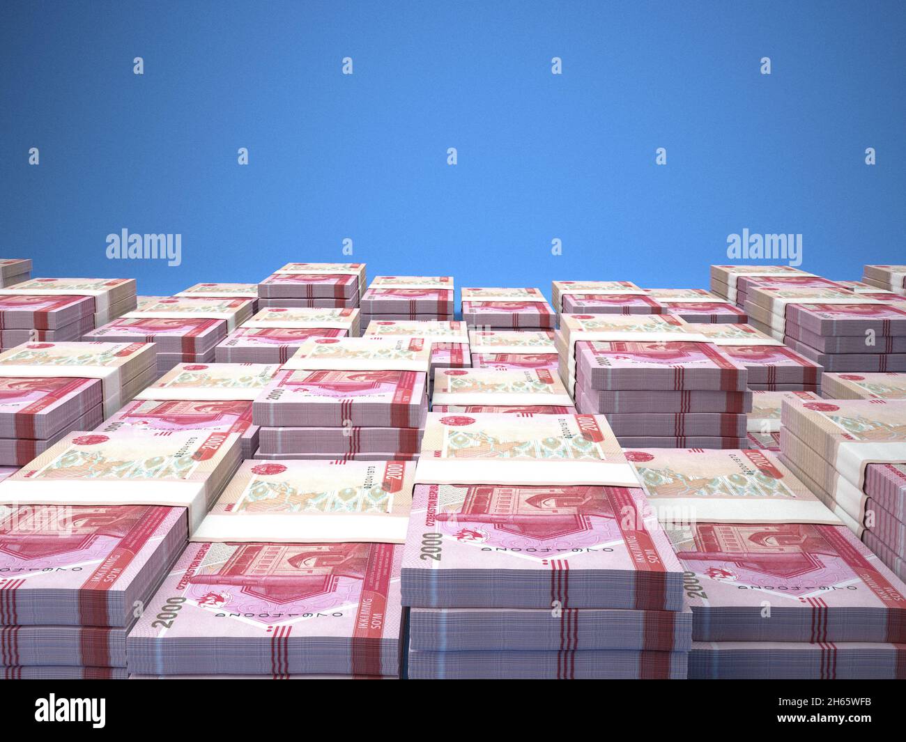 Money of Uzbekistan. Som bills. UZS banknotes. 2000 Uzbek. Business ...