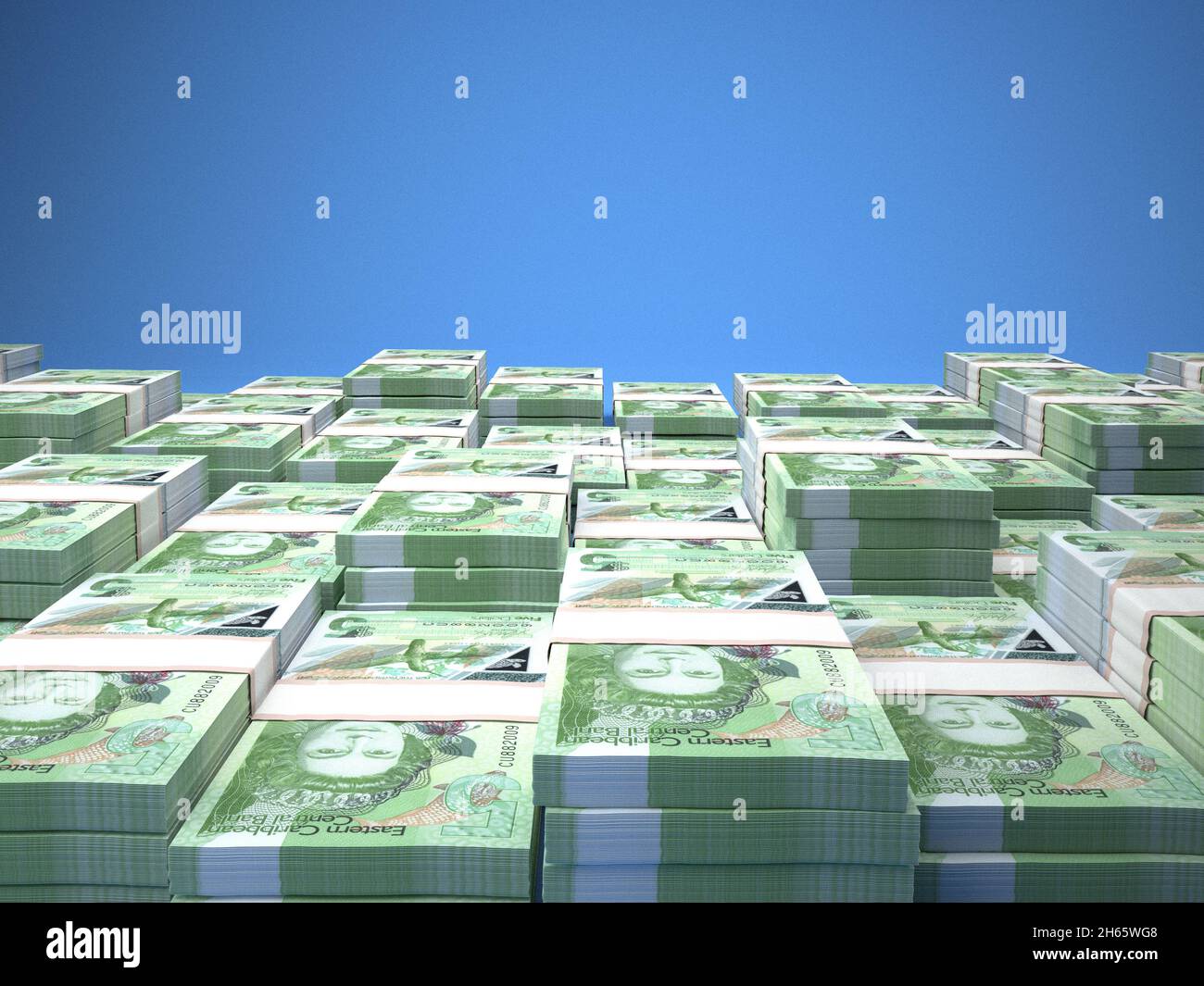 Money of East carribean dollar. Dollar bills. XCD banknotes. 5 English ...