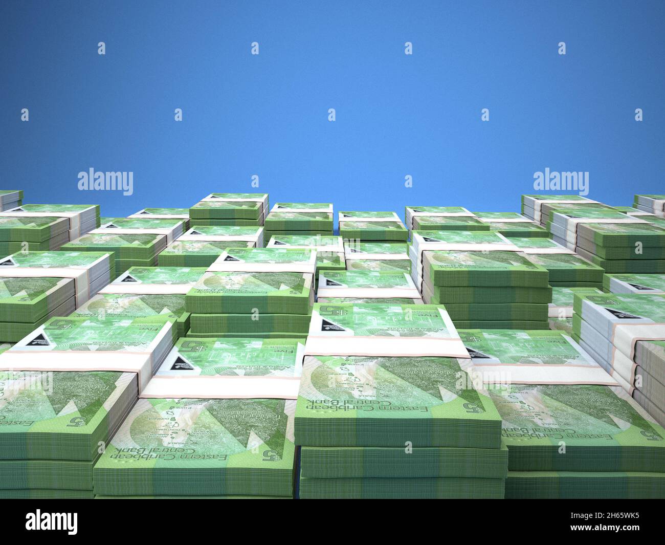 Money of East carribean dollar. Dollar bills. XCD banknotes. 5 English ...