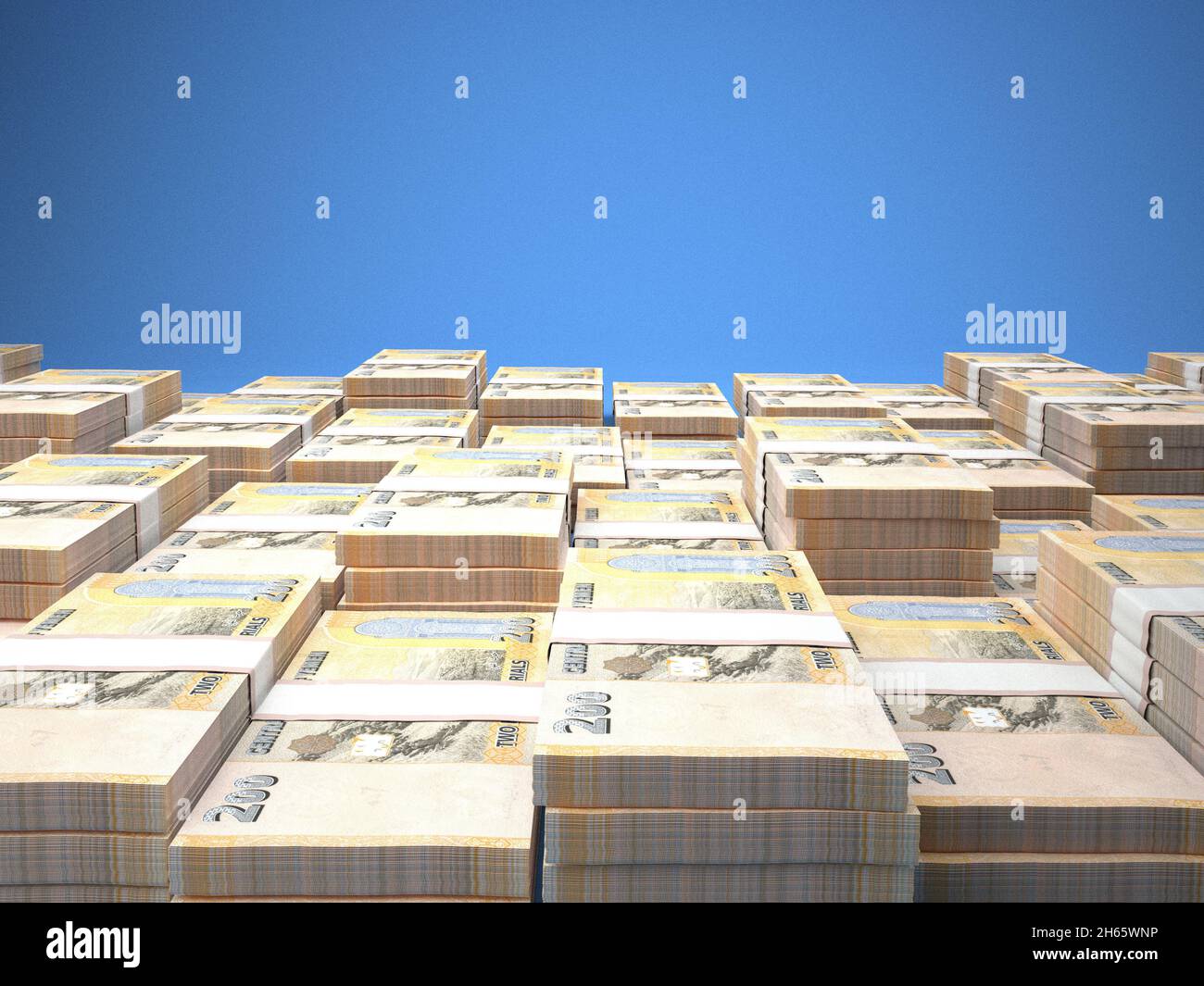 Money of Yemen. Rial bills. YER banknotes. 200 Arabic. Business ...