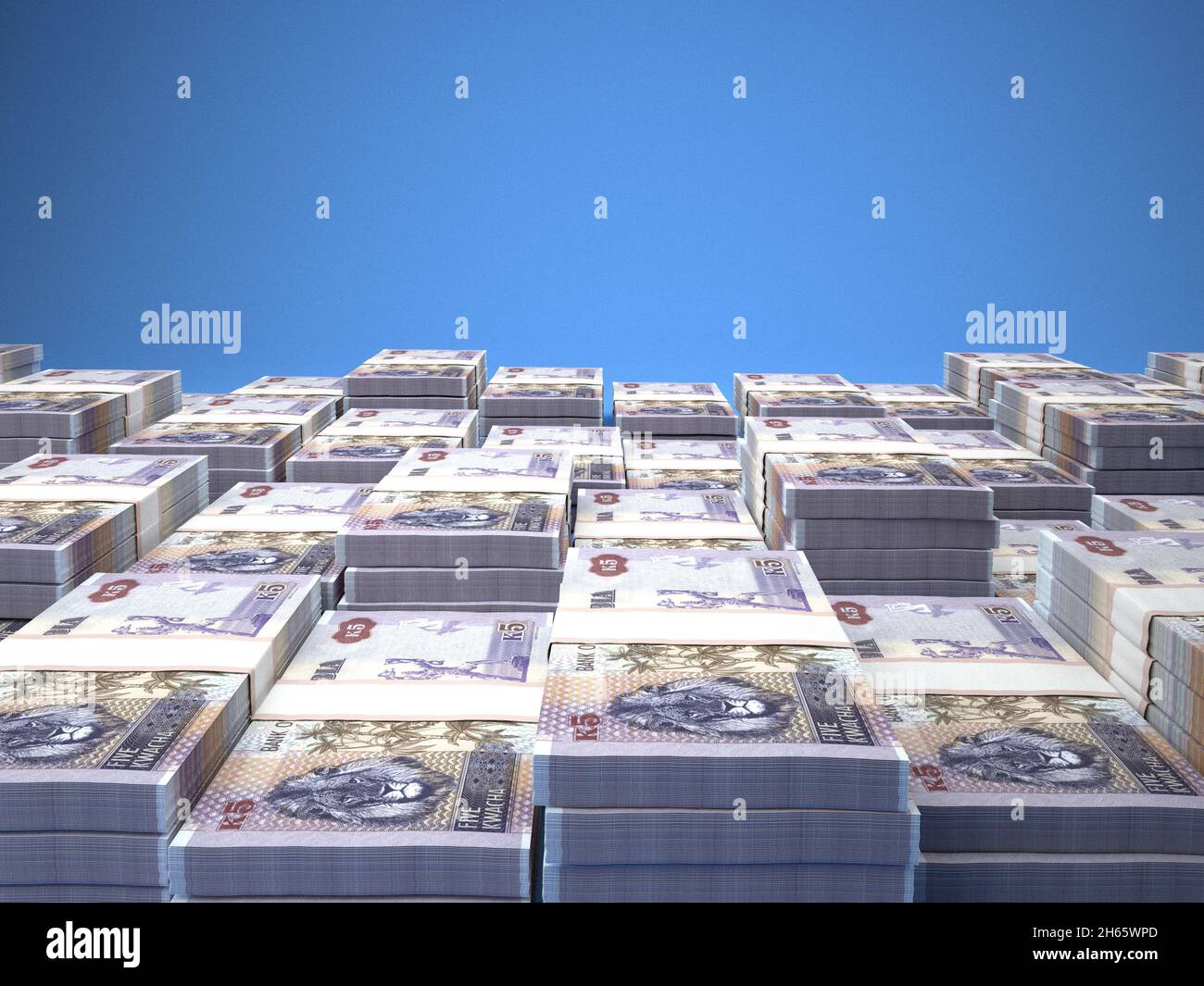 Money of Zambia. Kwacha bills. ZMW banknotes. 5 Bemba. Business ...