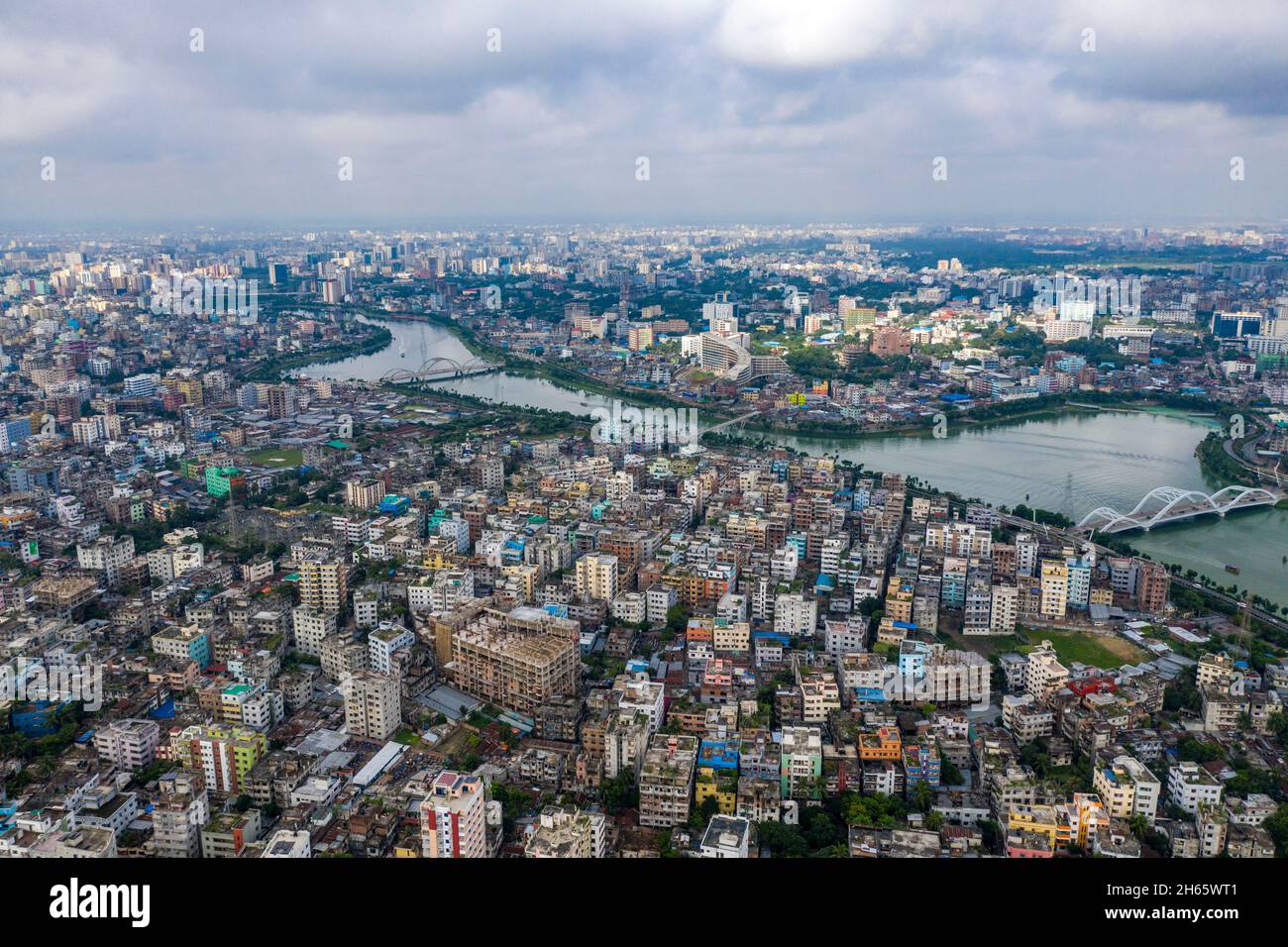 Aerial view of Hatirjheel and its Adjacent. Dhaka, Bangladesh Stock ...
