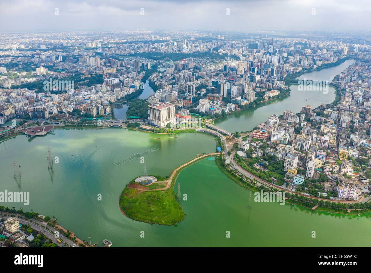 Aerial view of Hatirjheel and its Adjacent. Dhaka, Bangladesh Stock ...