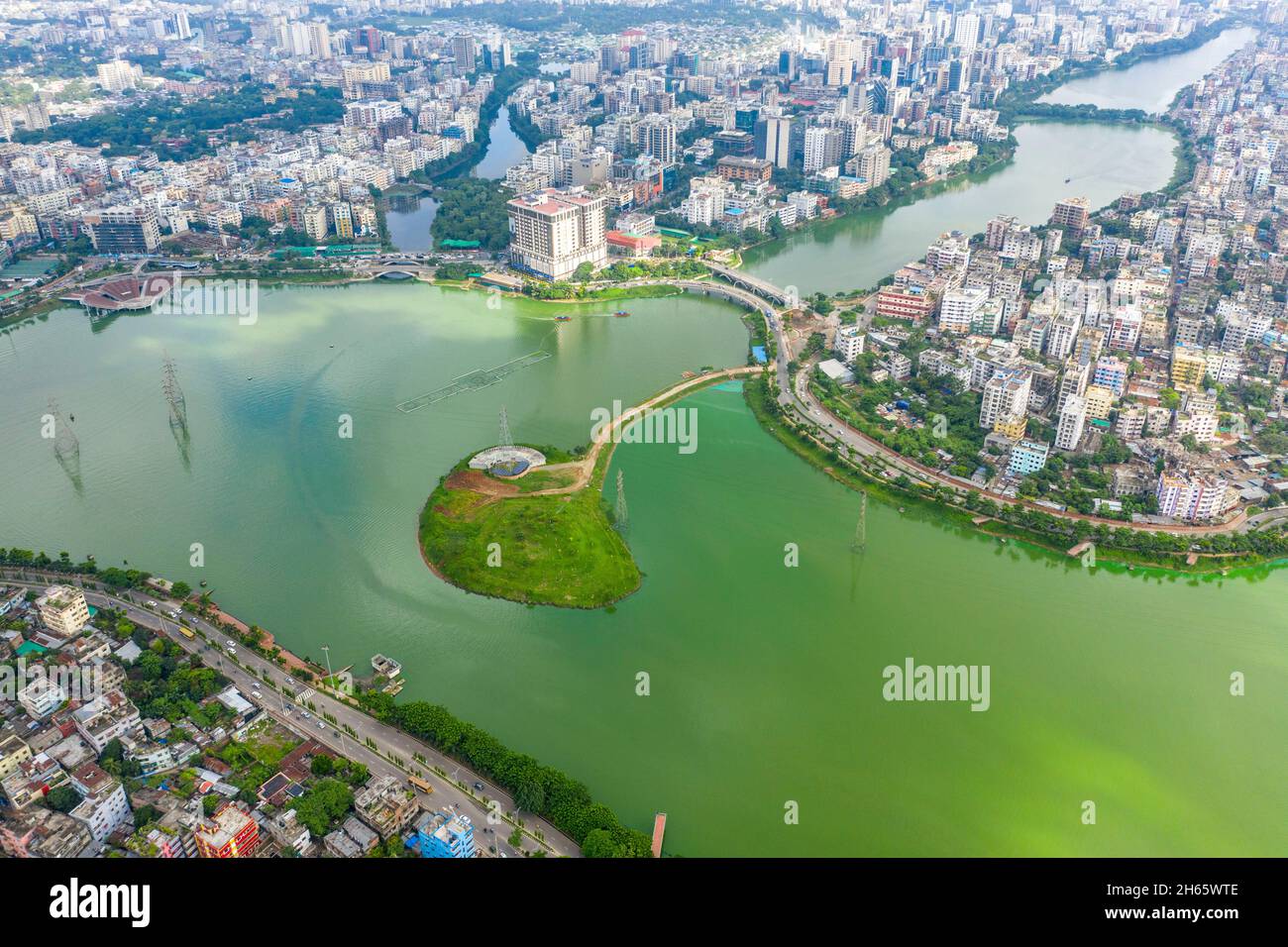 Aerial view of Hatirjheel and its Adjacent. Dhaka, Bangladesh Stock ...