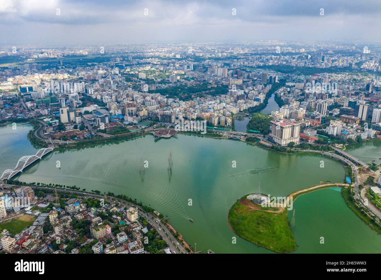 Aerial view of Hatirjheel and its Adjacent. Dhaka, Bangladesh Stock ...