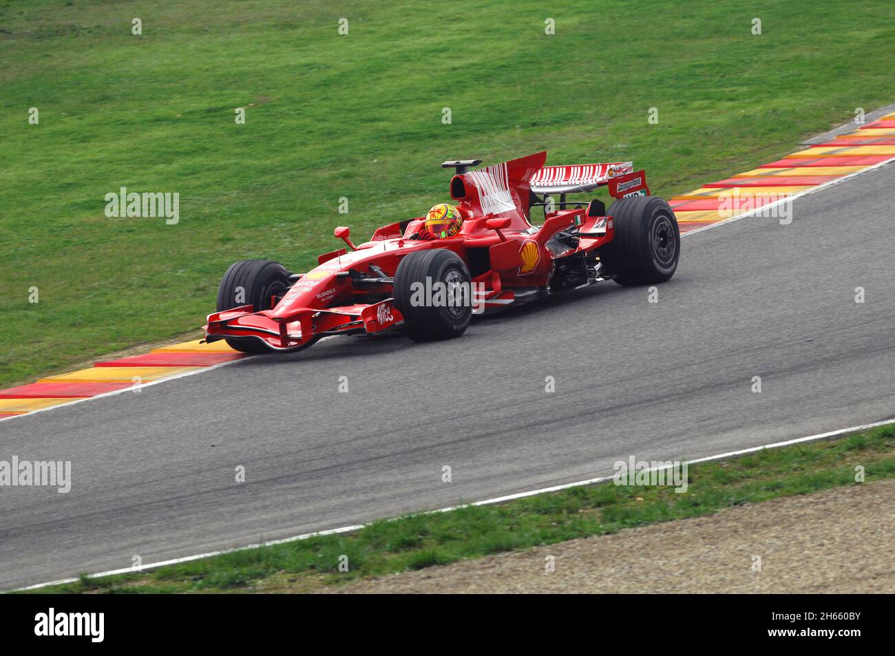 Mugello circuit, 21 November 2008: Valentino Rossi tests the Ferrari F1 ...