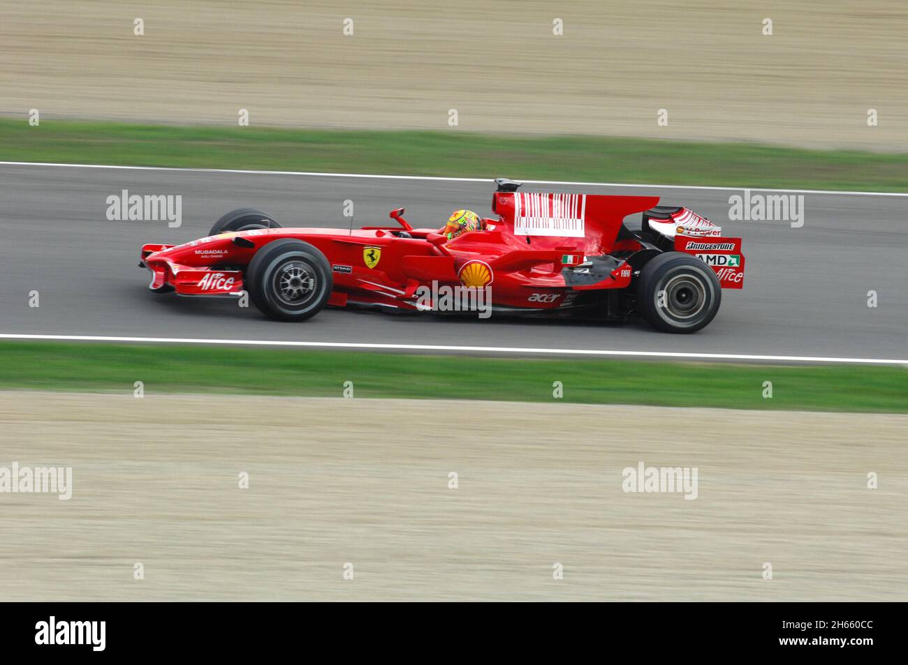 Mugello circuit, 21 November 2008: Valentino Rossi tests the Ferrari F1 ...