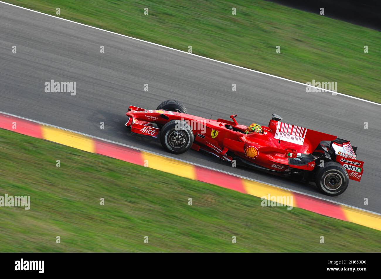 Mugello circuit, 21 November 2008: Valentino Rossi tests the Ferrari F1 ...