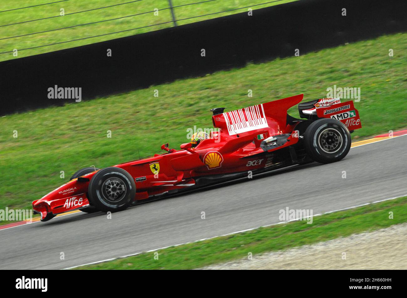 Mugello circuit, 21 November 2008: Valentino Rossi tests the Ferrari F1 ...