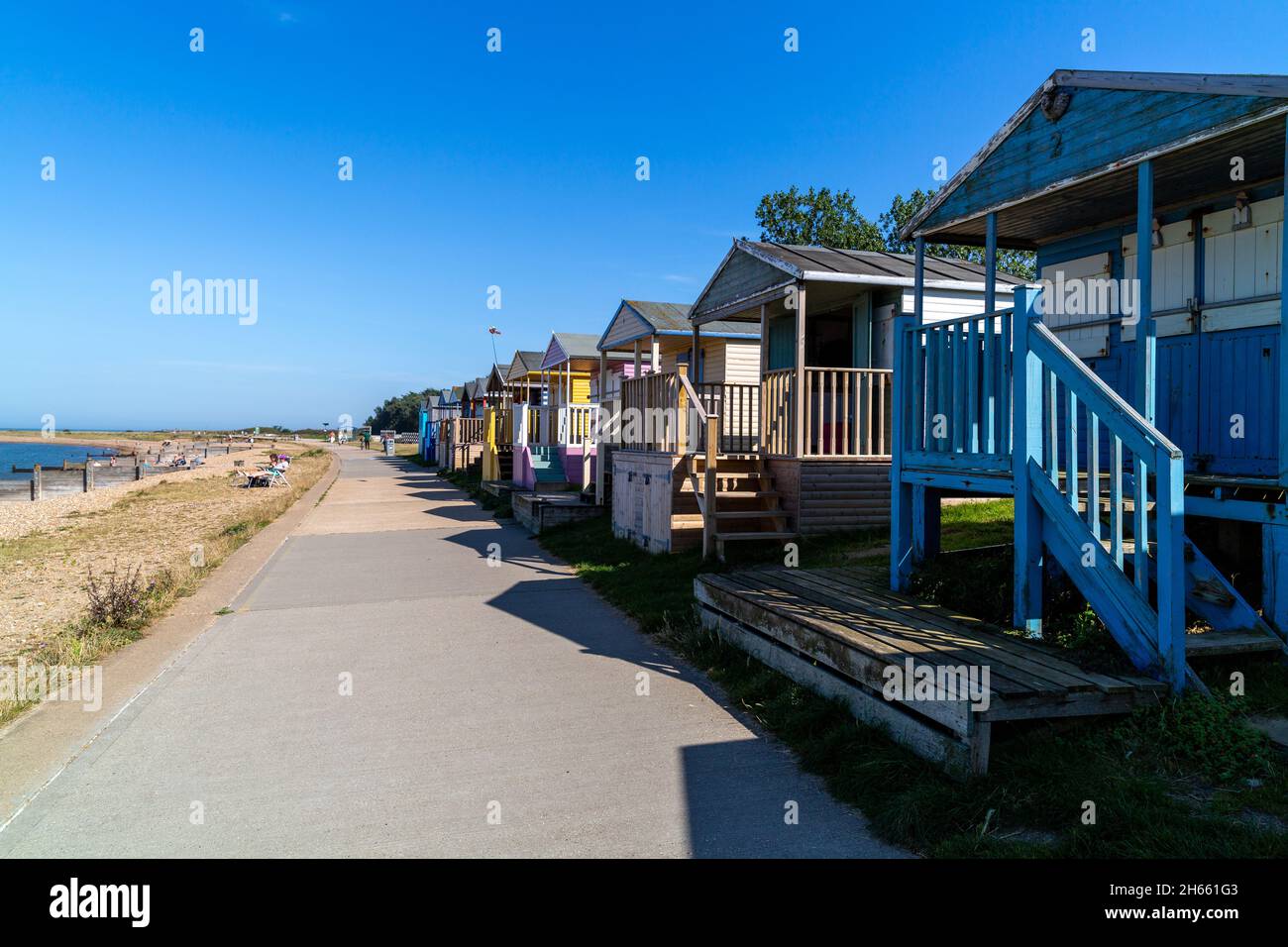 Beach Huts at Tankerton Beach, Whitstable, Kent Stock Photo - Alamy
