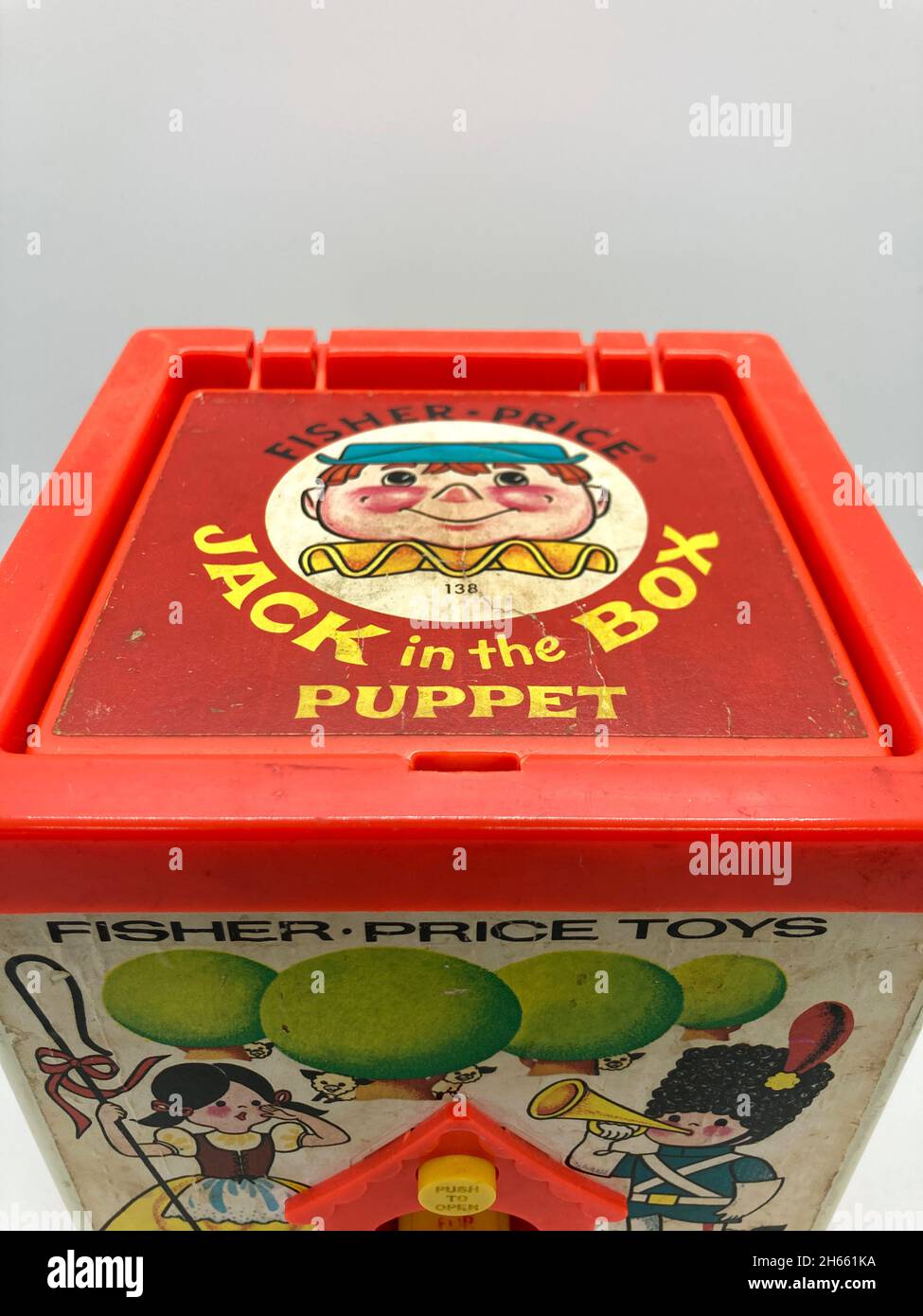 1970s Fisher Price Jack puppet in a box toy Stock Photo - Alamy