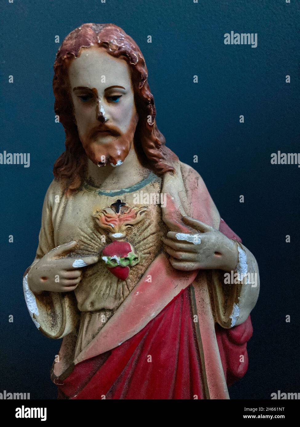 Vintage Chalkware Jesus Statue Stock Photo - Alamy