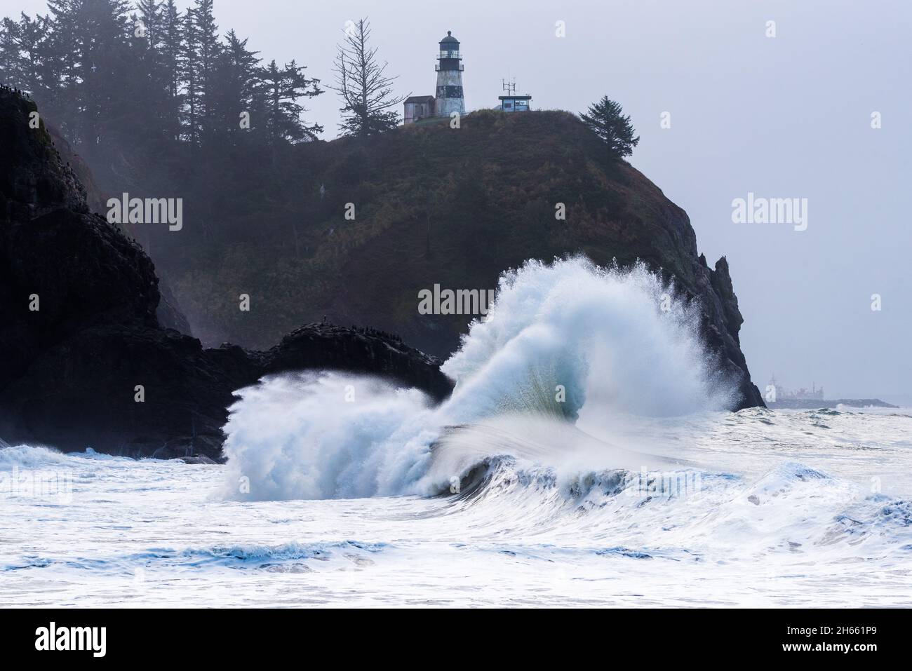 Cape disappointment state park storm hi-res stock photography and ...