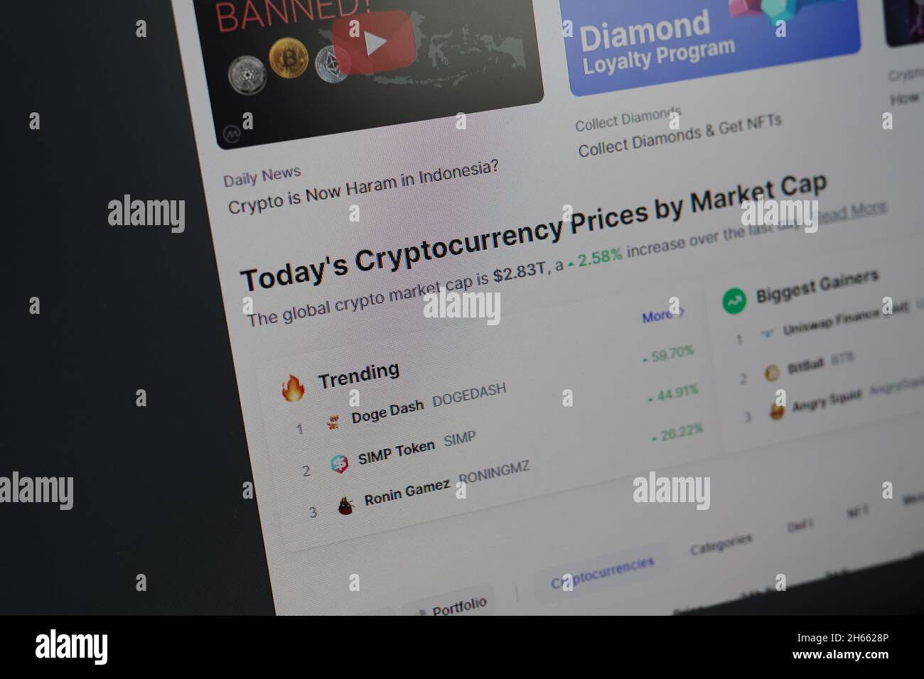 crypto currency market summary Stock Photo - Alamy